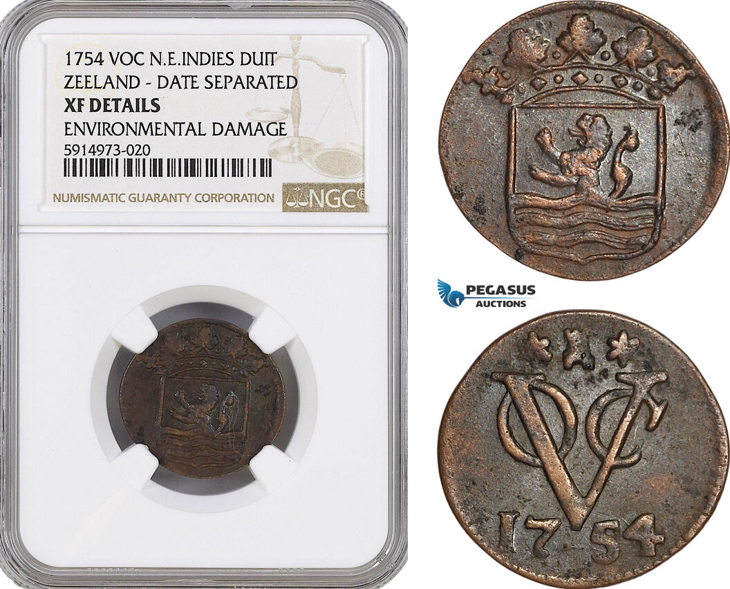 Netherlands East Indies 1 Duit 1754 VOC NGC XF | MA-Shops