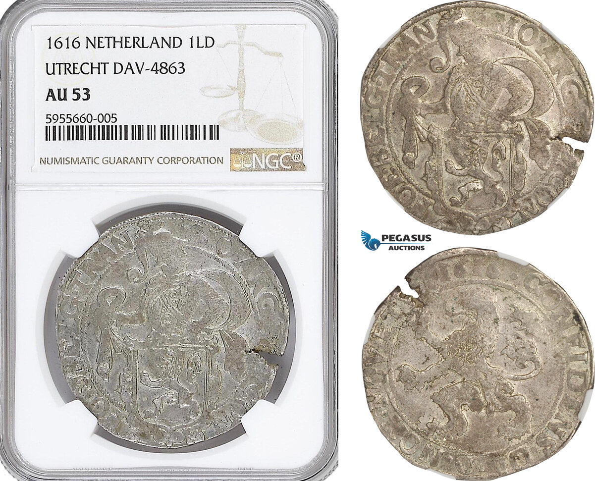 Netherlands Lion Daalder (Dollar) 1616 Utrecht NGC AU53 | MA-Shops