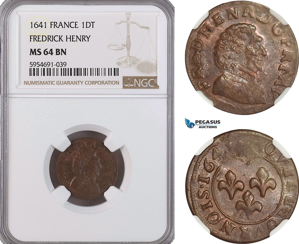 France Double Tournois 1641 NGC MS64BN | MA-Shops