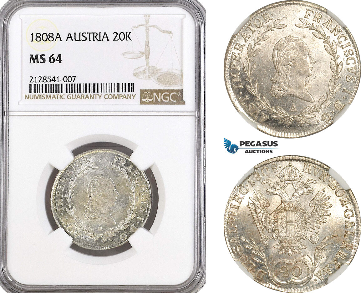 Austria 20 Kreuzer 1808 A NGC MS64 | MA-Shops