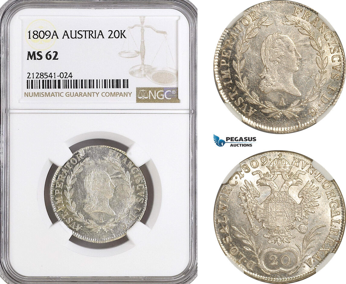 Austria 20 Kreuzer 1809 A NGC MS62 | MA-Shops