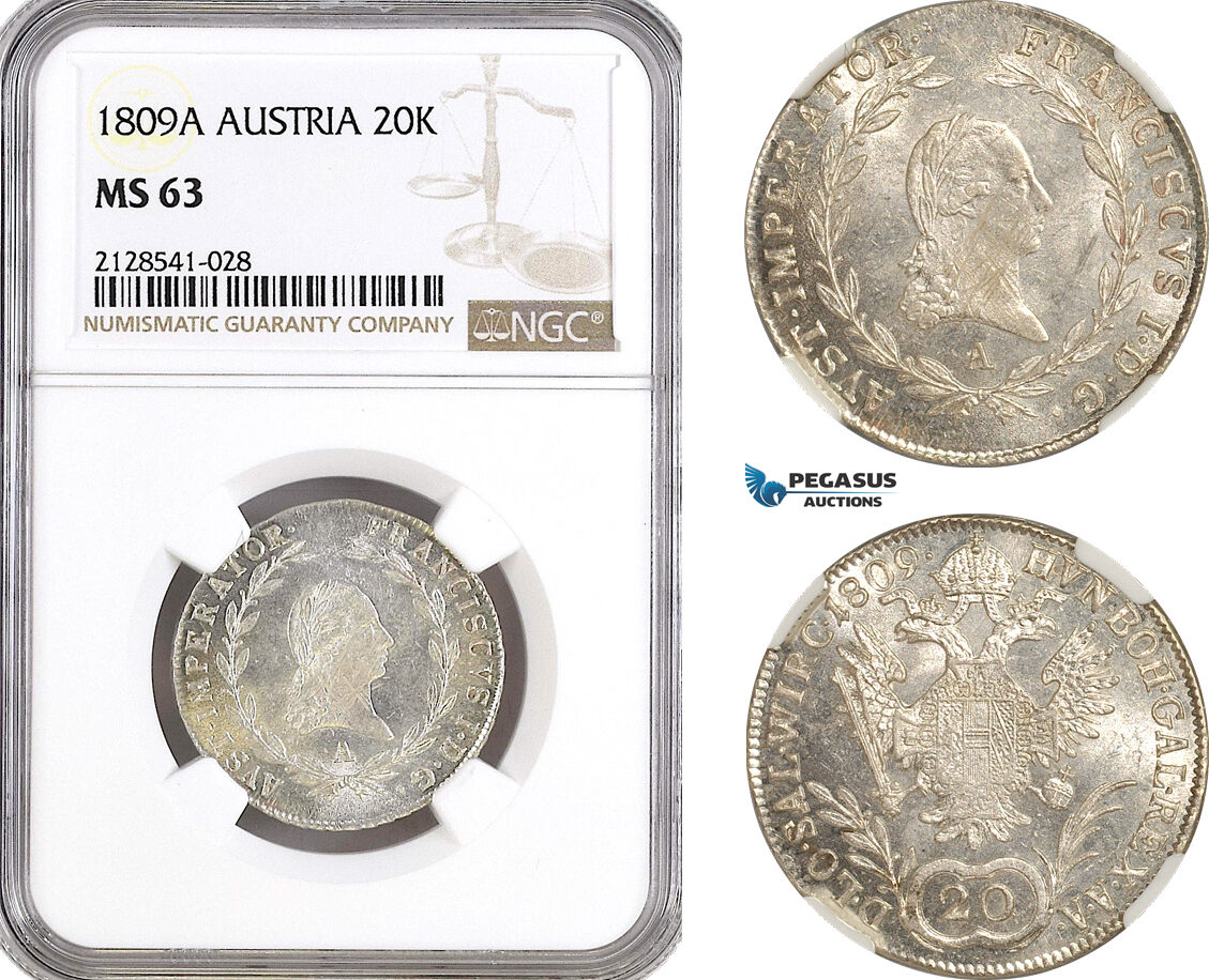 Austria 20 Kreuzer 1809 A NGC MS63 | MA-Shops