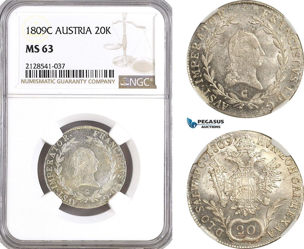 Austria 20 Kreuzer 1809 C NGC MS63 | MA-Shops