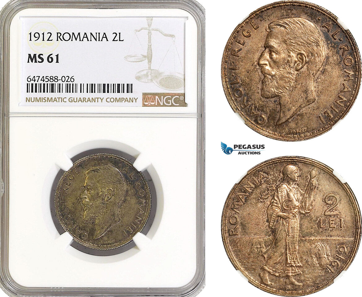 Romania 2 Lei 1912 NGC MS61 | MA-Shops