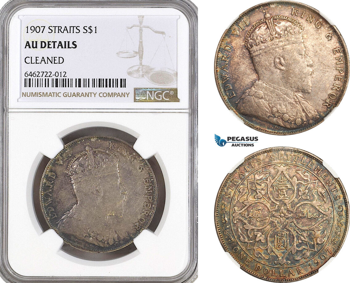 Straits Settlements 1 Dollar 1907 NGC AU Details | MA-Shops