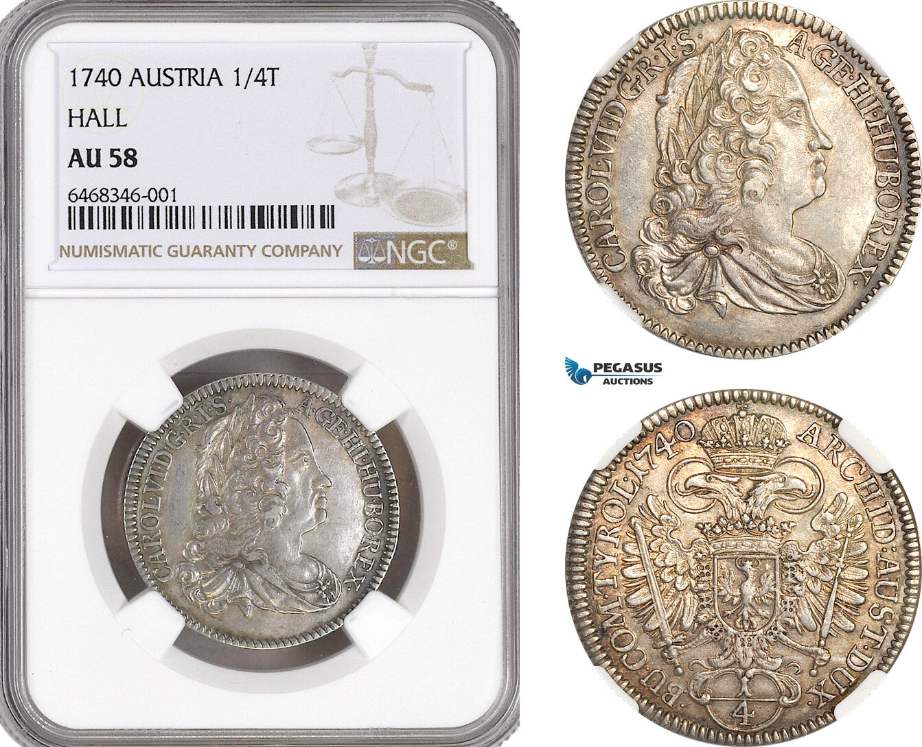 Austria 1/4 Taler 1740 NGC AU58 | MA-Shops