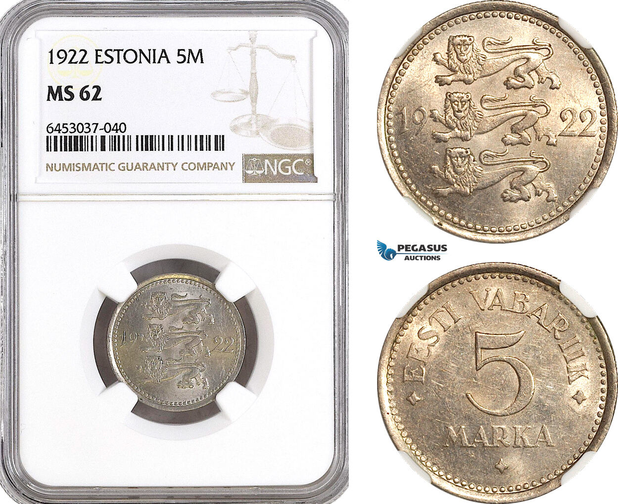 Estonia 5 Marka 1922 NGC MS62 | MA-Shops