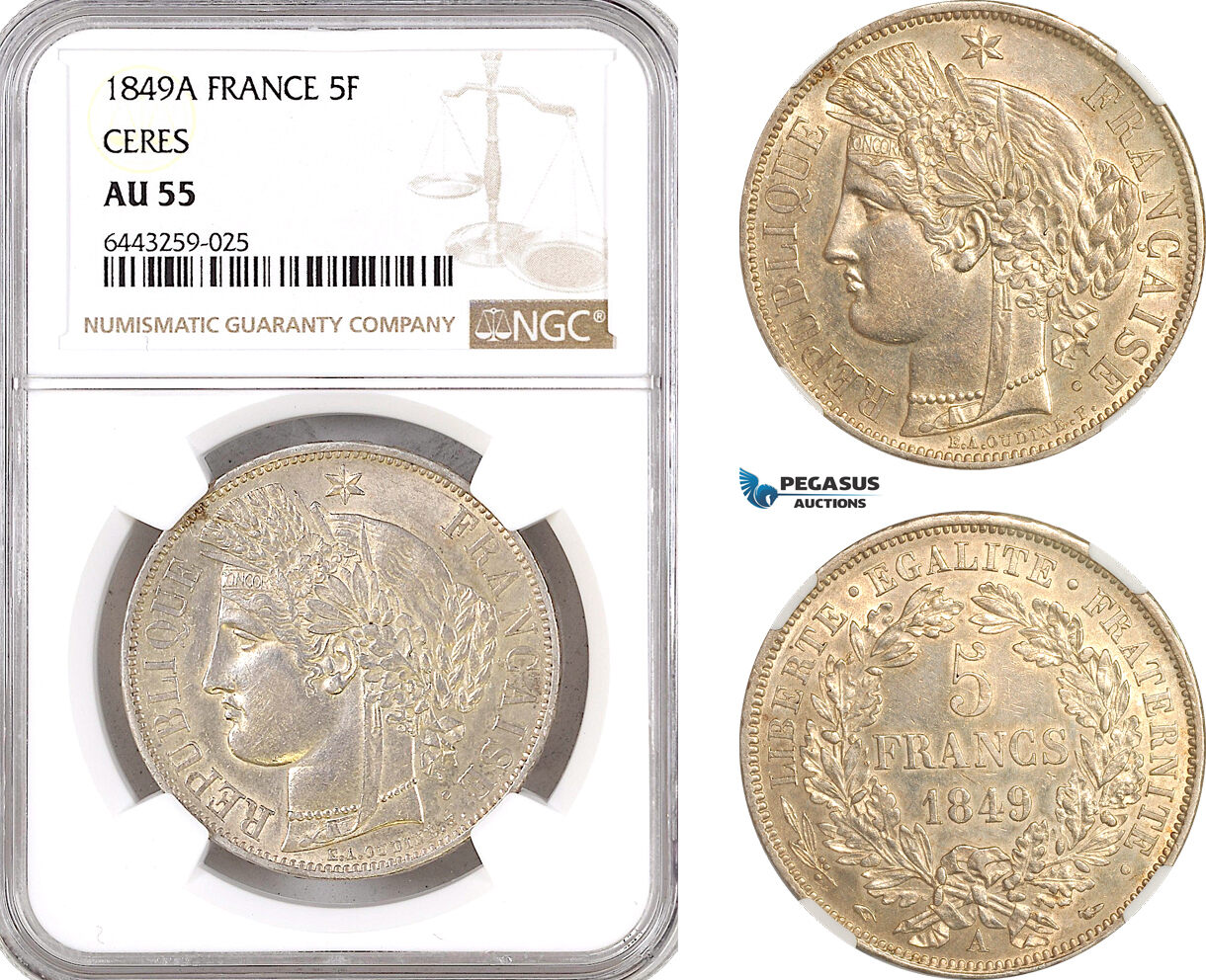 France 5 Francs 1849 NGC AU55 | MA-Shops