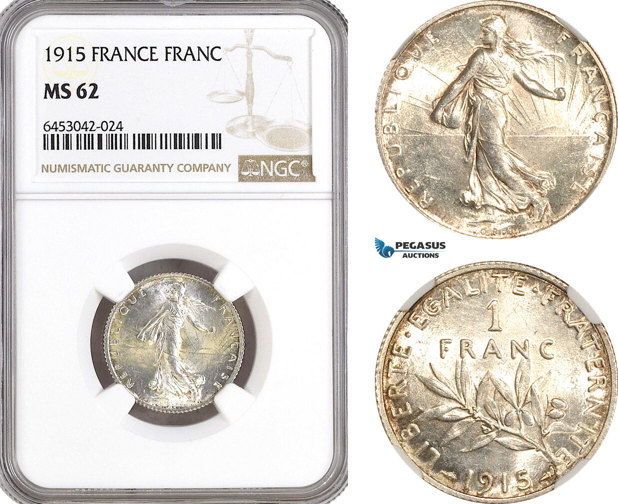 France 1 Franc 1915 NGC MS62 | MA-Shops