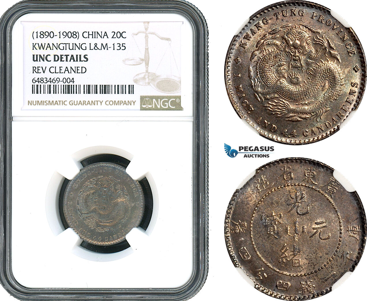 China 20 Cents ND (1890-1908) NGC UNC Details | MA-Shops
