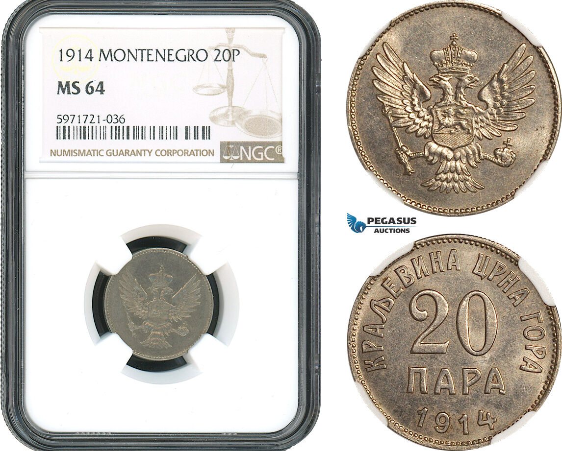 Montenegro 20 Para 1914 NGC MS64 | MA-Shops