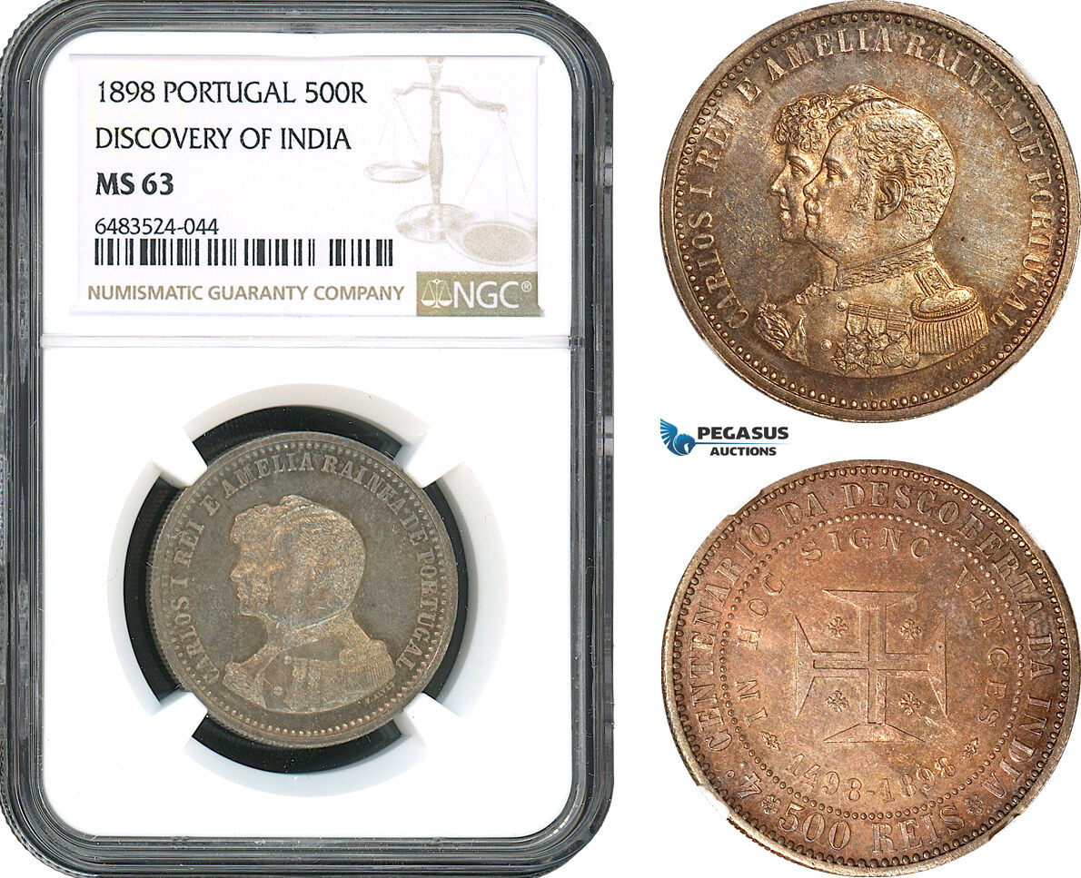 Portugal 500 Reis 1898 NGC MS63 | MA-Shops