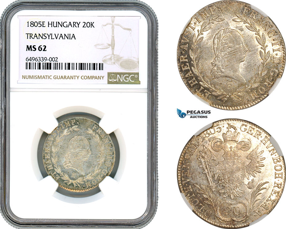 Austria 20 Kreuzer, Karlsburg Mint (Transylvania) 1805 NGC MS62 | MA-Shops