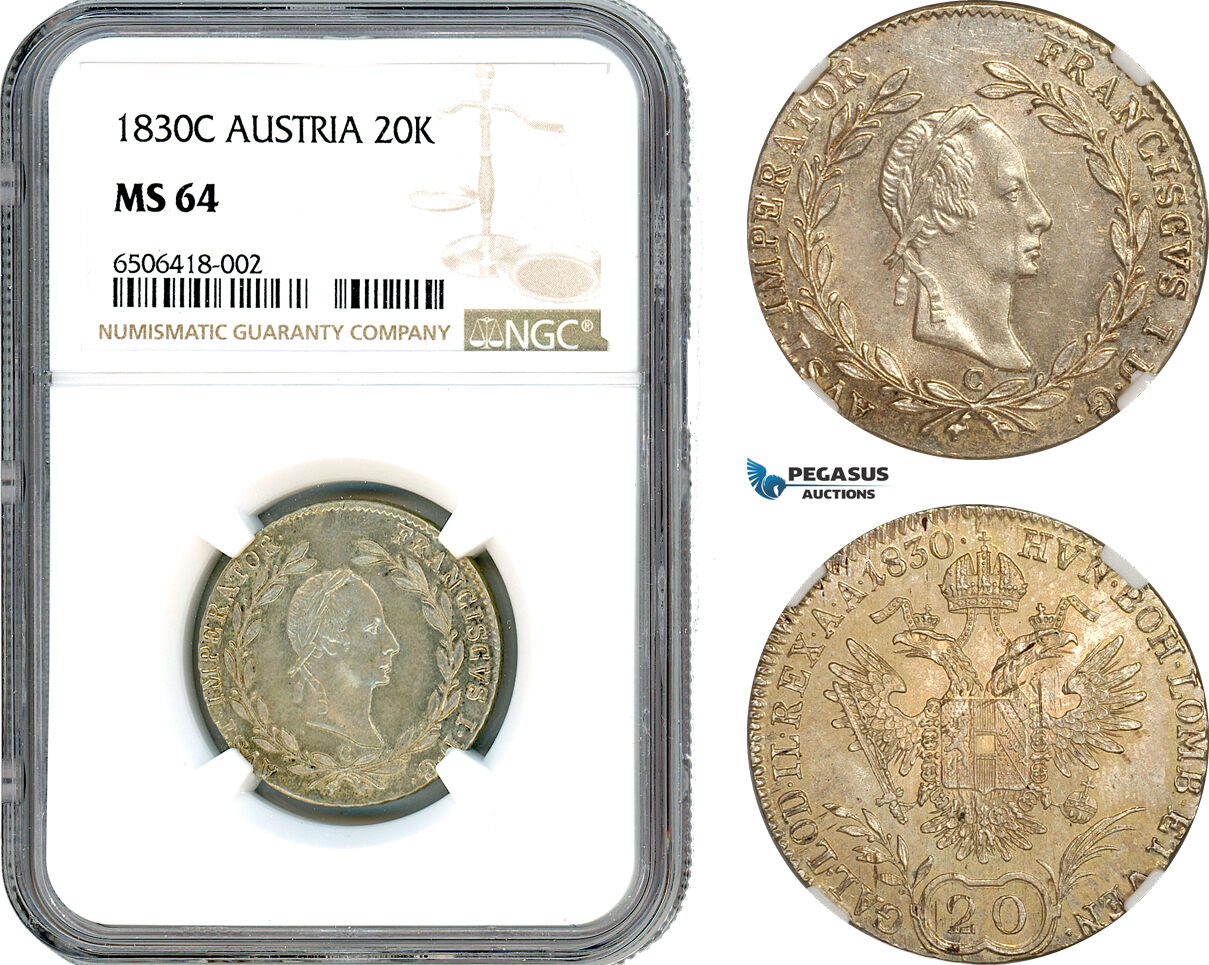Austria 20 Kreuzer 1830 NGC MS64 | MA-Shops