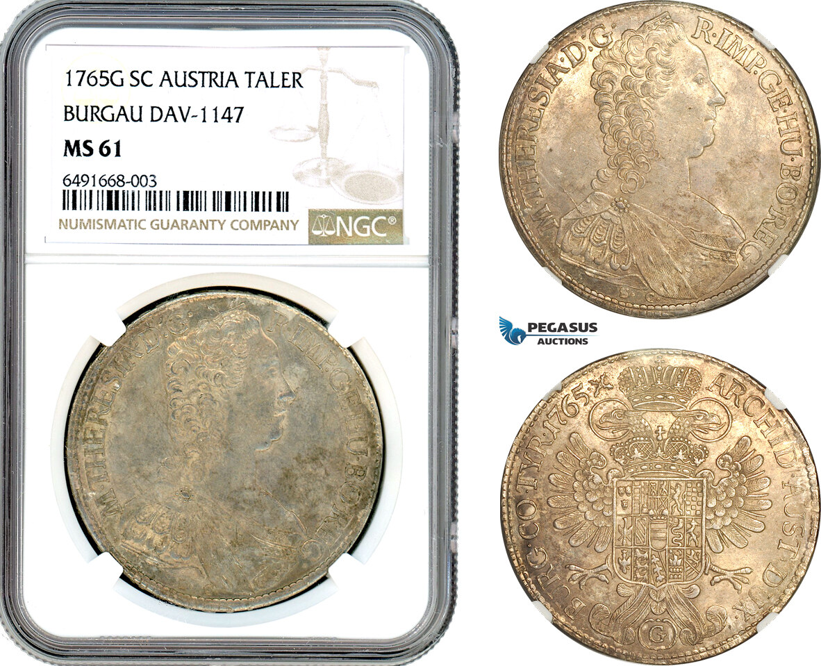 Austria Taler 1765 NGC MS61 | MA-Shops