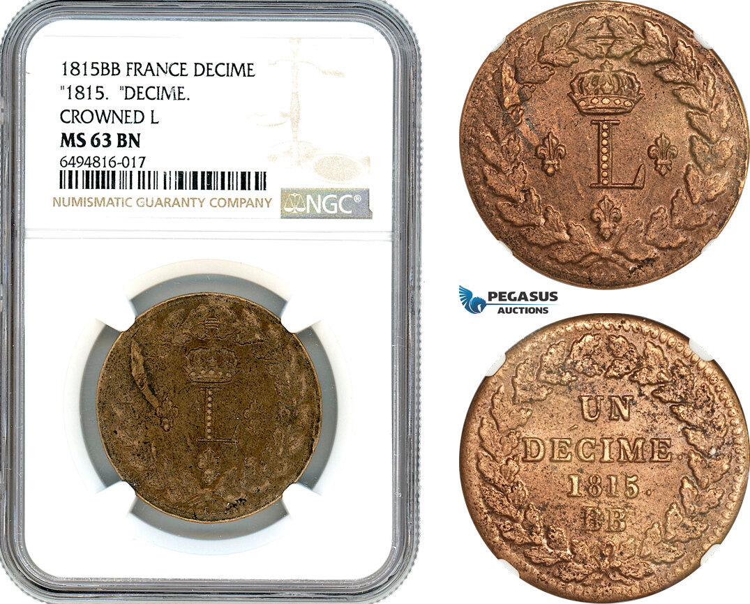 France Decime 1815 NGC MS63BN | MA-Shops