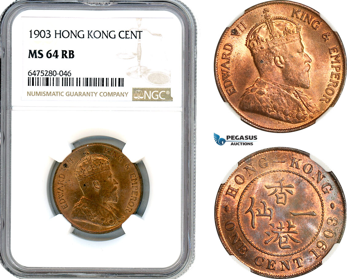 Hong Kong 1 Cent 1903 NGC MS64RB | MA-Shops