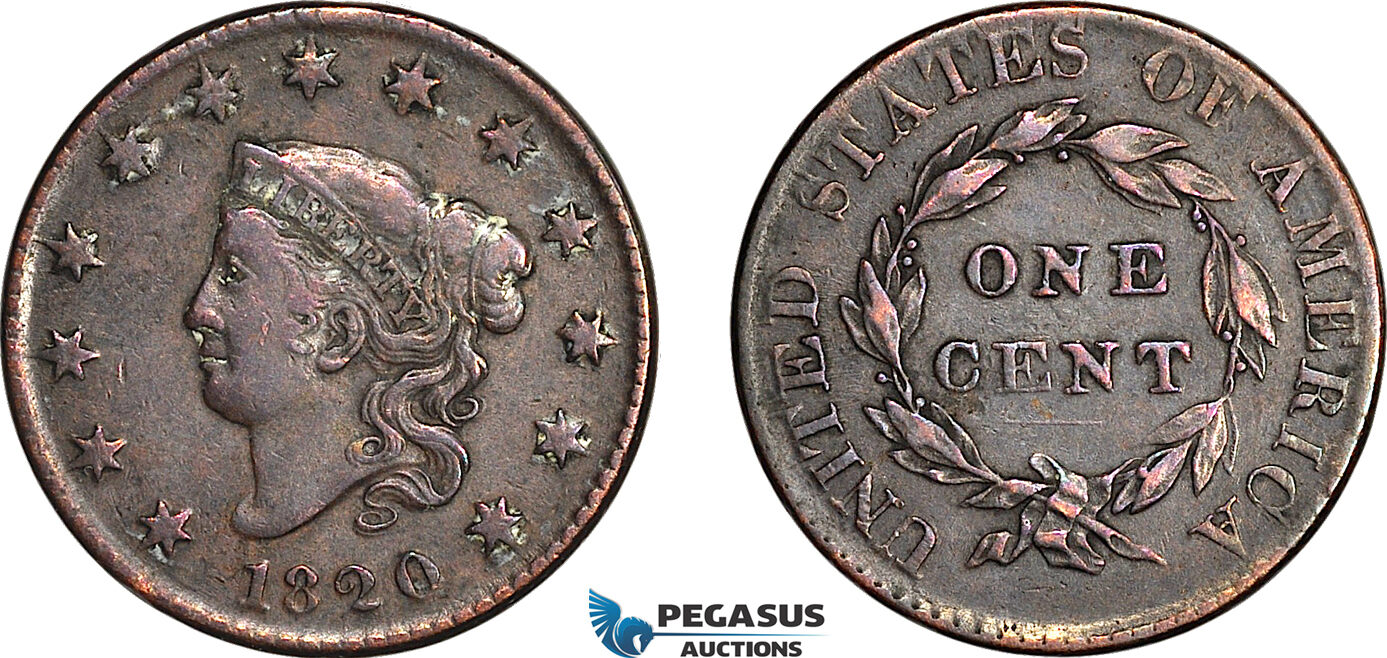 United States 1 Cent 1820 XF | MA-Shops