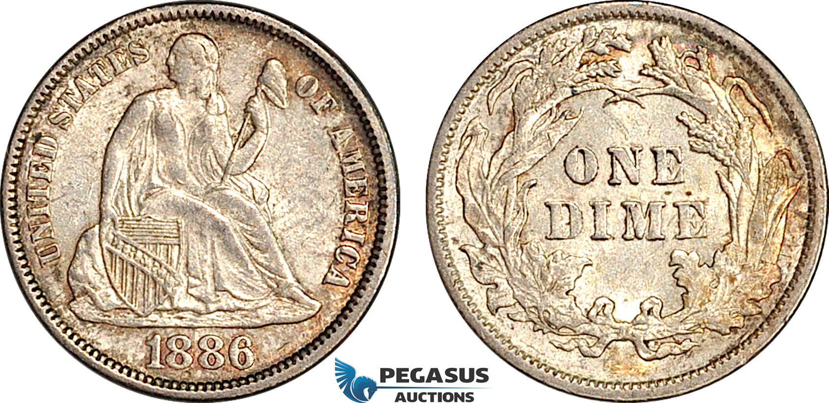 United States One Dime 1886 AU-UNC | MA-Shops