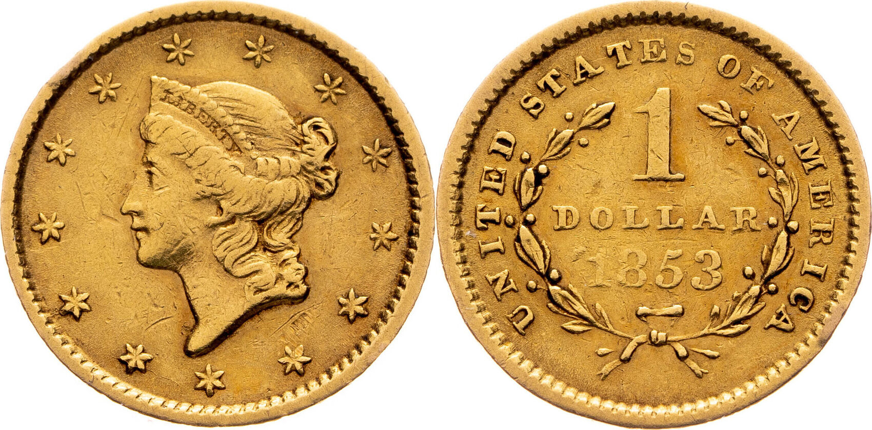 USA 1 Dollar 1853 Gold VF | MA-Shops