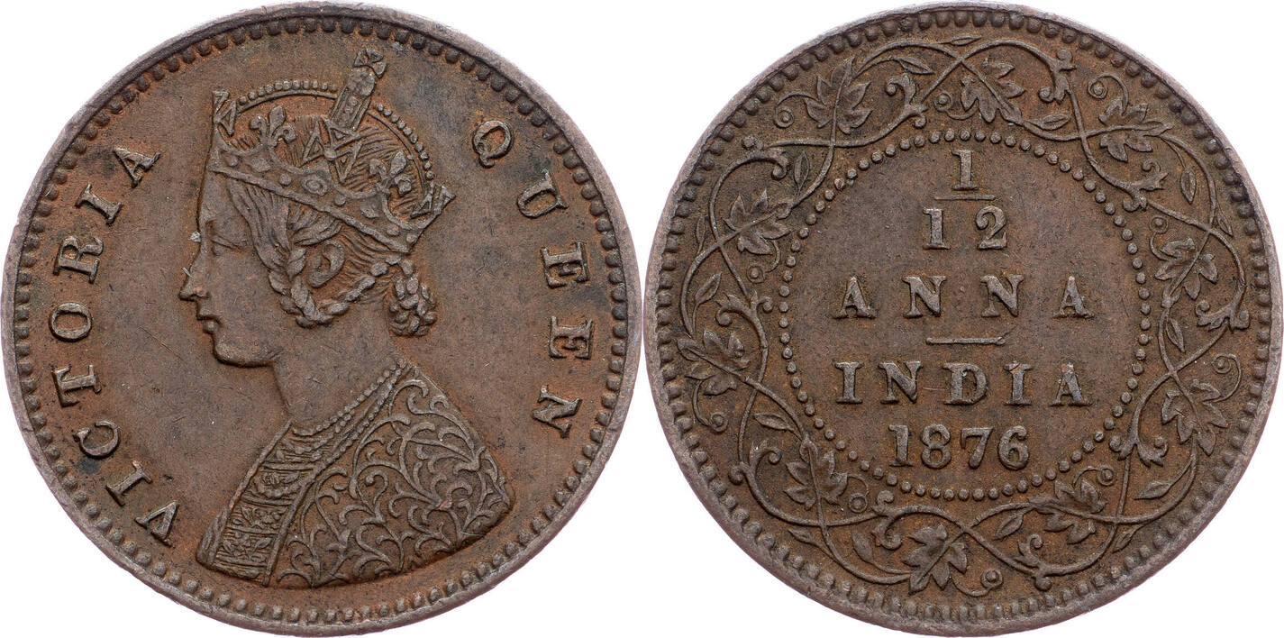 India - British 1/12 Anna 1876 aEF | MA-Shops