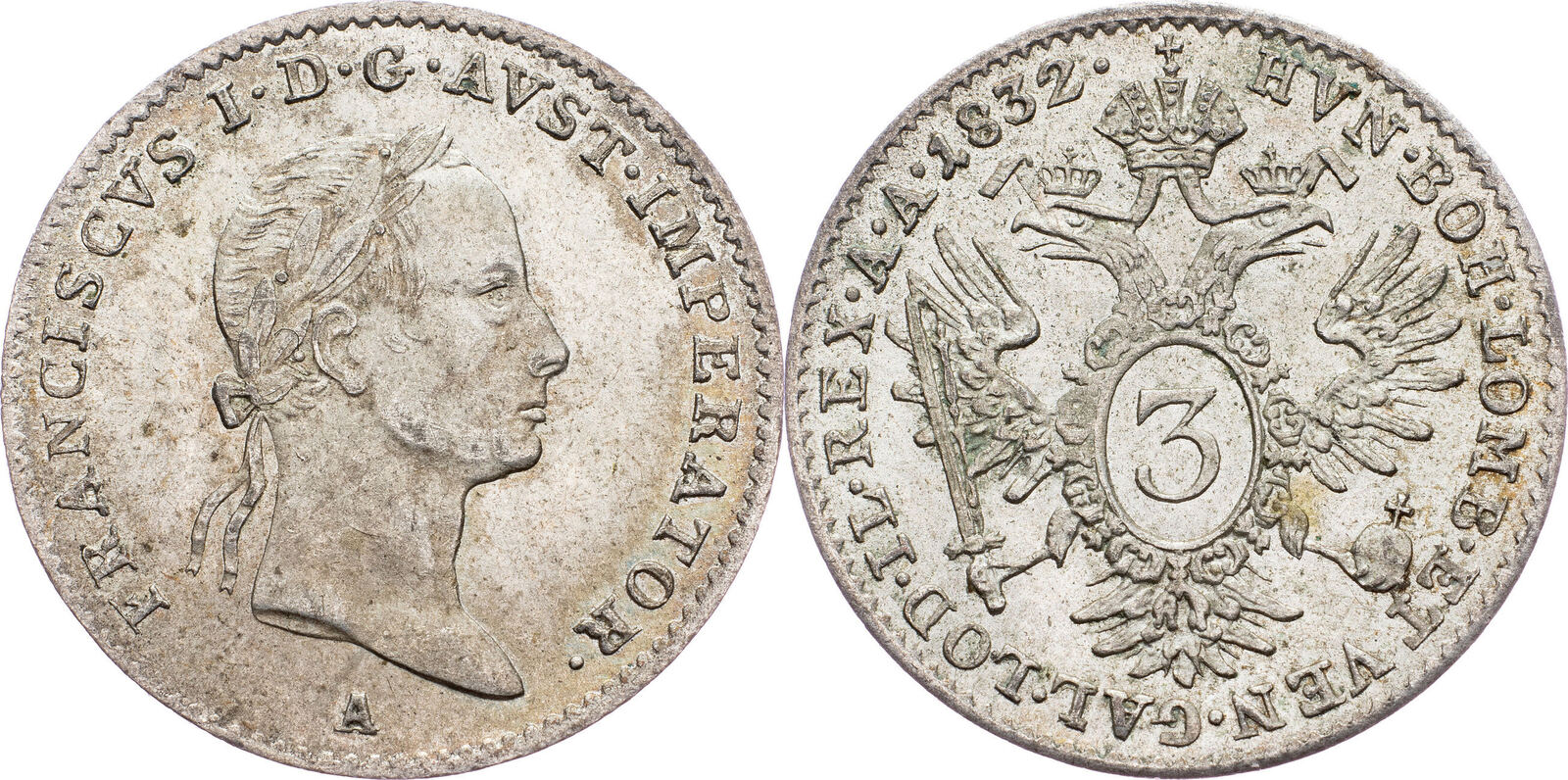 RDR 3 Kreuzer 1832 A Franz I. (II.) aUNC | MA-Shops