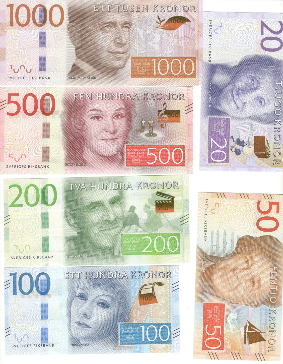 Sweden Set of new notes 20-1000 kroner unc | MA-Shops