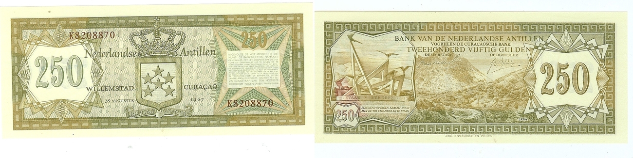 Netherlands Antilles 250 Gulden 1967 unc | MA-Shops