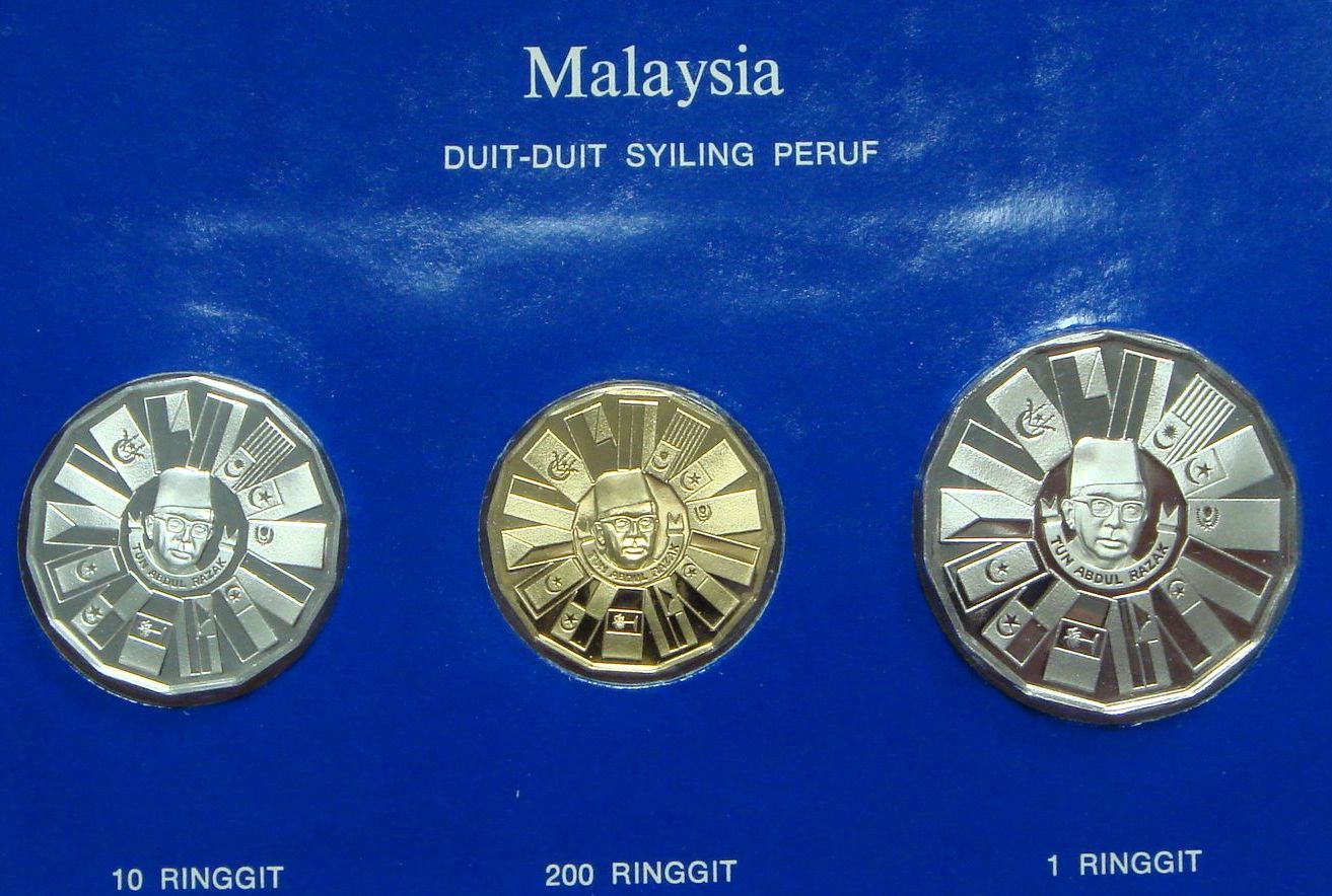 Malaysia 1-10-200 Ringgit 1976 Ku-Ni.,Silber,Gold. Proof | MA-Shops