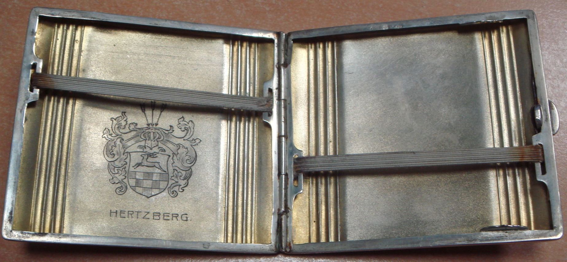 Zigaretten Etui Punze KH Karl Hohmann.Wappen derer von Hertzberg. | MA ...