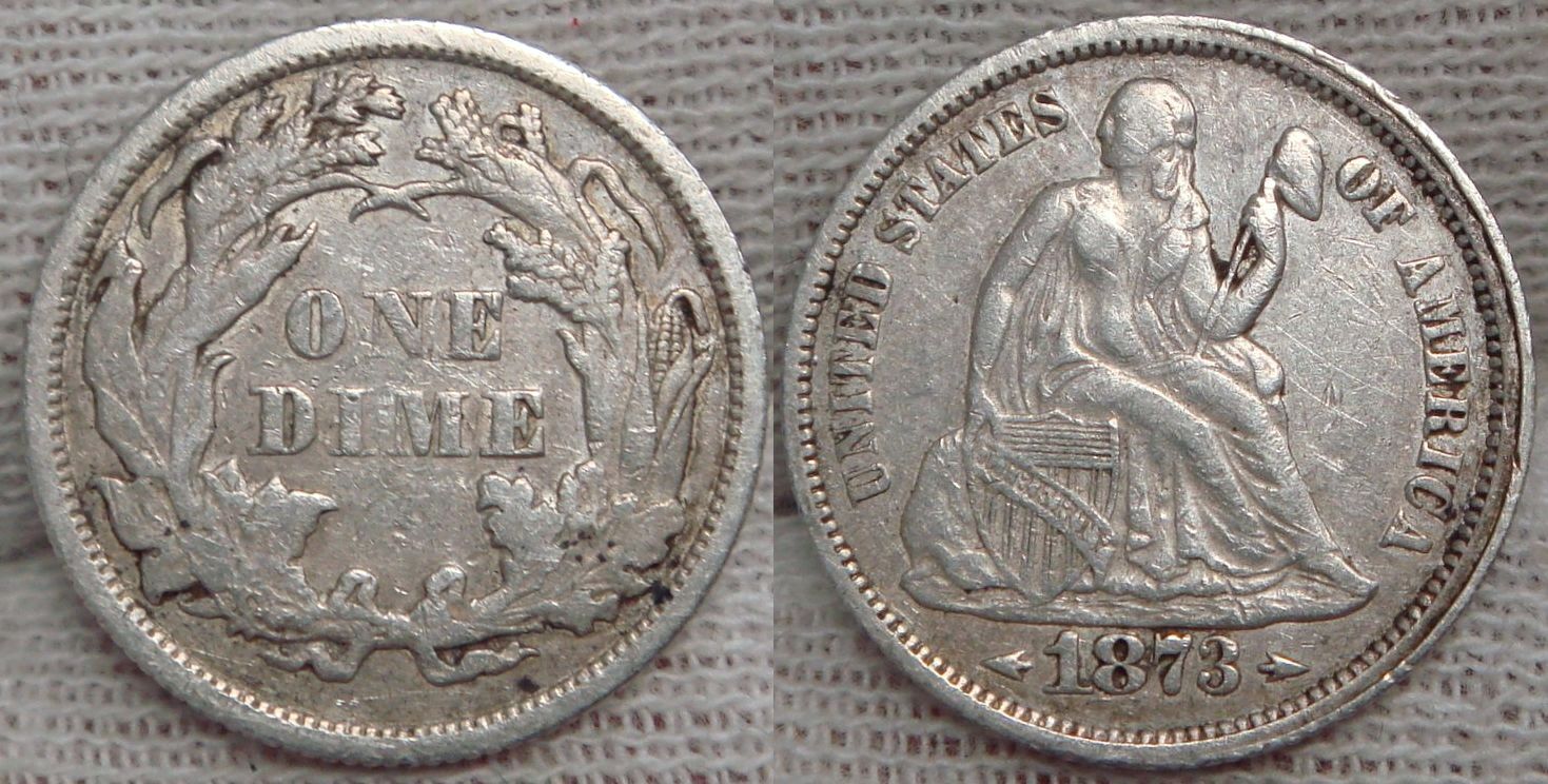 United States of America / USA Dime 1873 #17 VF | MA-Shops