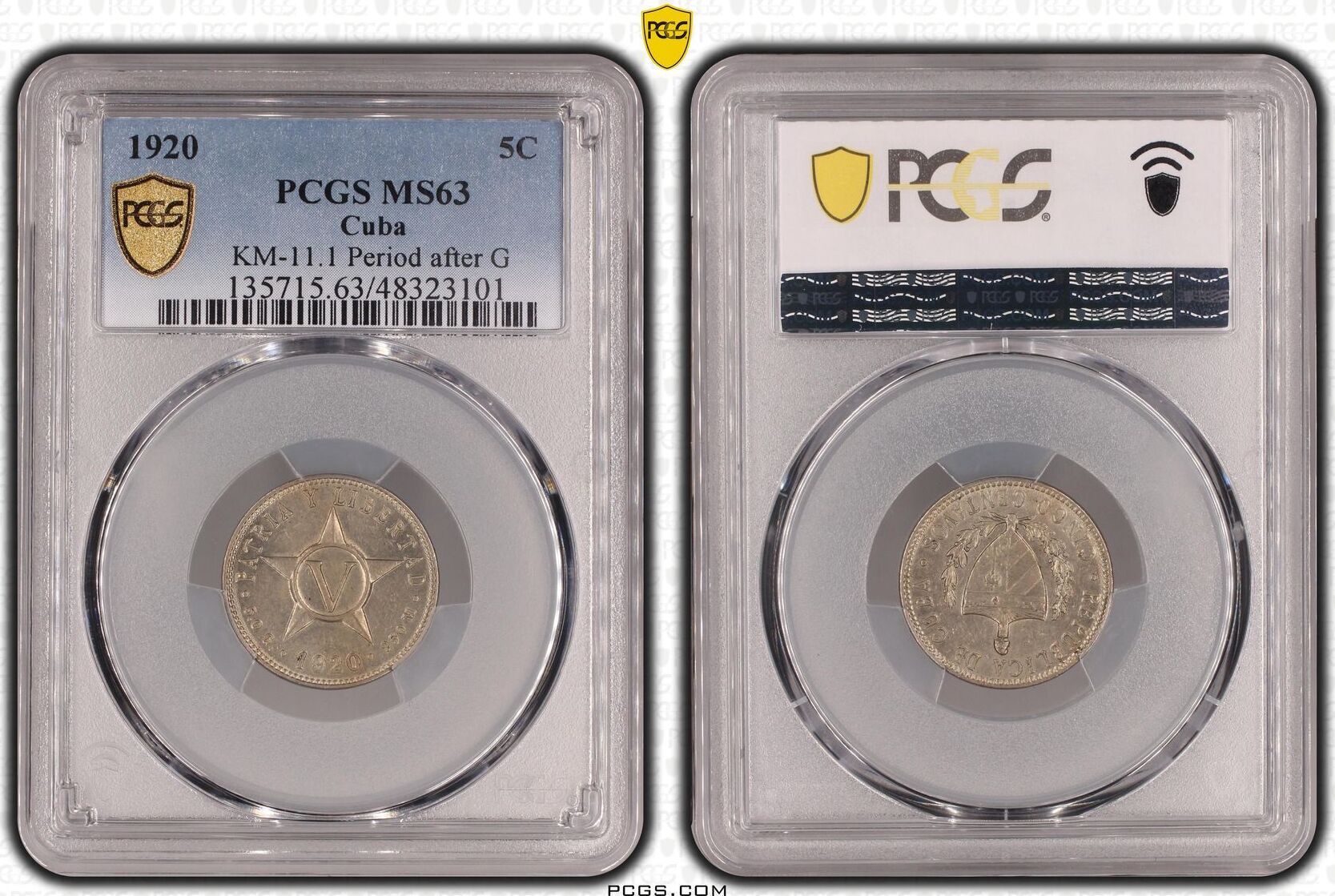 Kuba 5 Centavos 1920 MS63 | MA-Shops