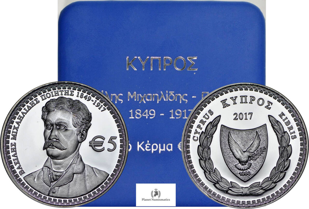 Cyprus SILVER-5-EURO 2017 Vasilis-Michaelides PP FDC | MA-Shops