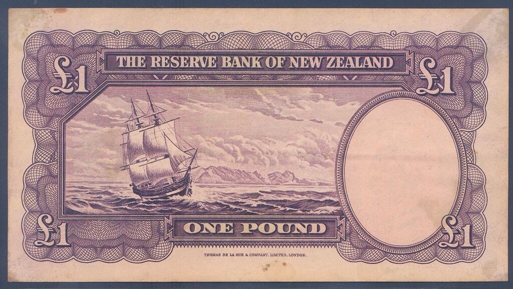 New Zealand 1 Pfund 1956 Pi. 159b 'James Cook & Endeavour' One Pound Us ...