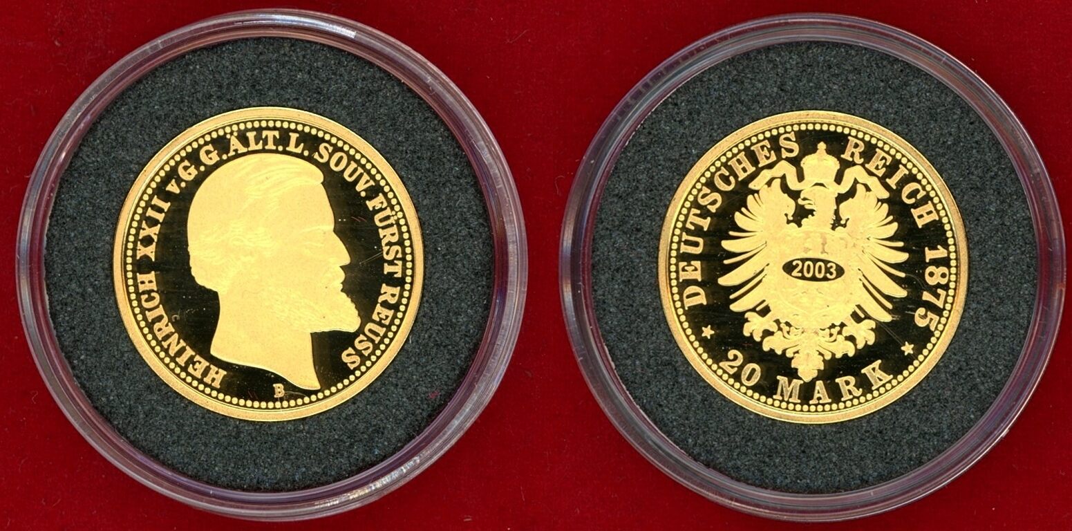Deutsches Reich - Fürstentum Reuss ält.Linie 20 Mark (1875) 2003 NP ...