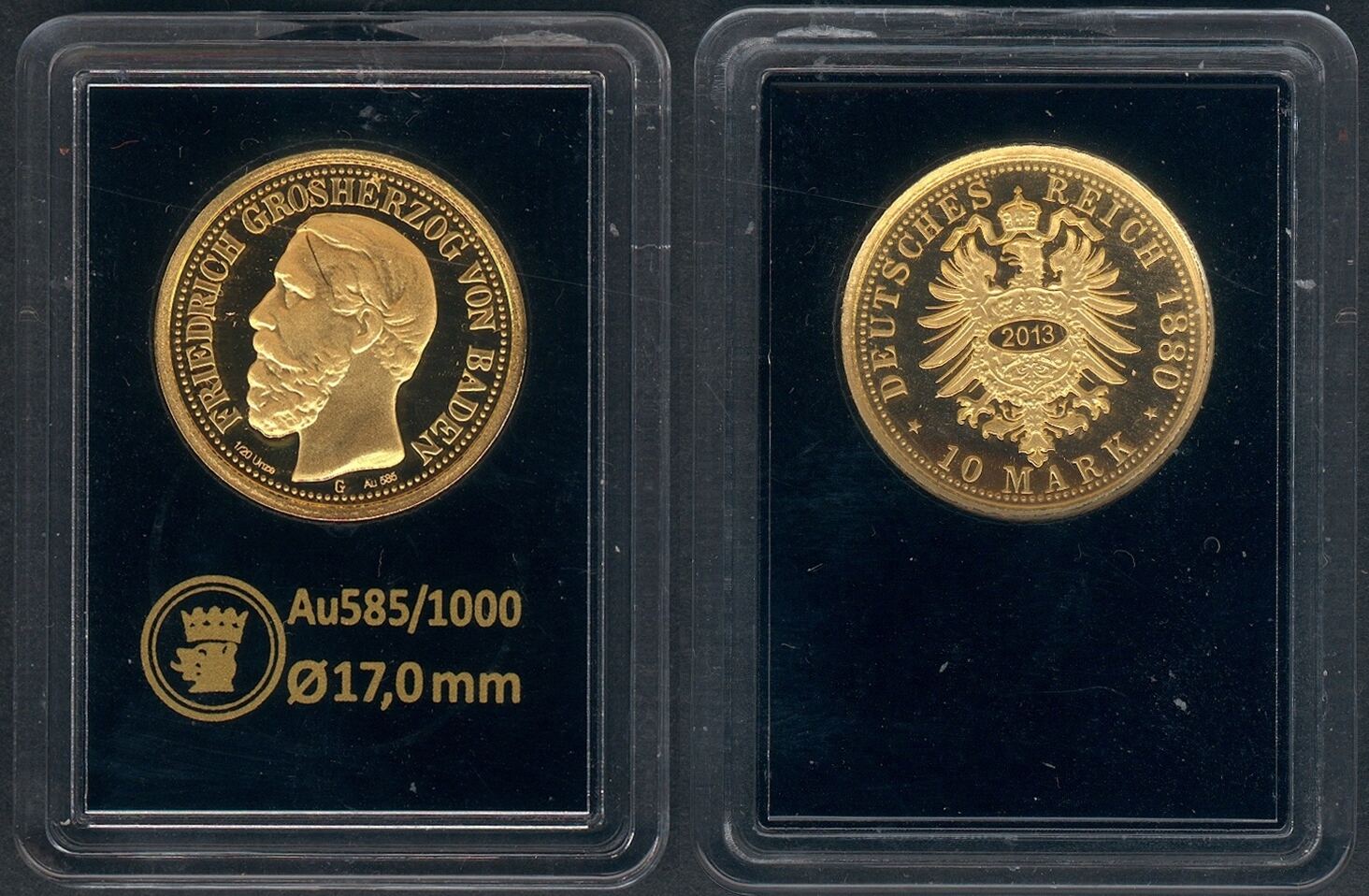Deutsches Reich - Baden 10 Mark (1880) 2013 NP 'Das Gold der Deutschen ...