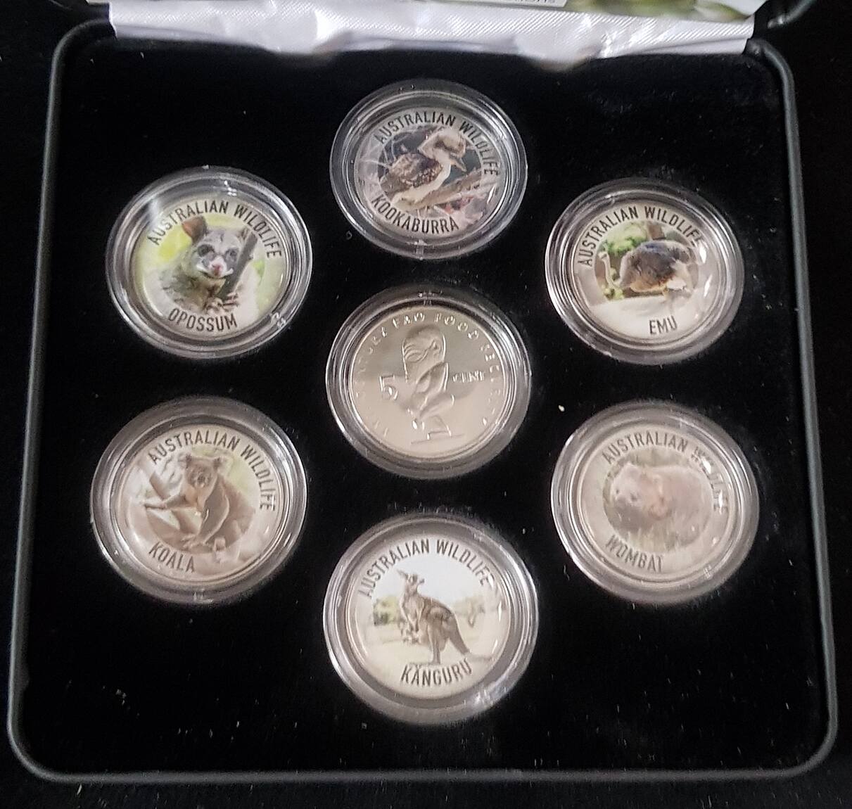 Australien/Cook-Inseln 7x 5 Ct (2000) 'Australian Wildlife' 7er-Set mit ...