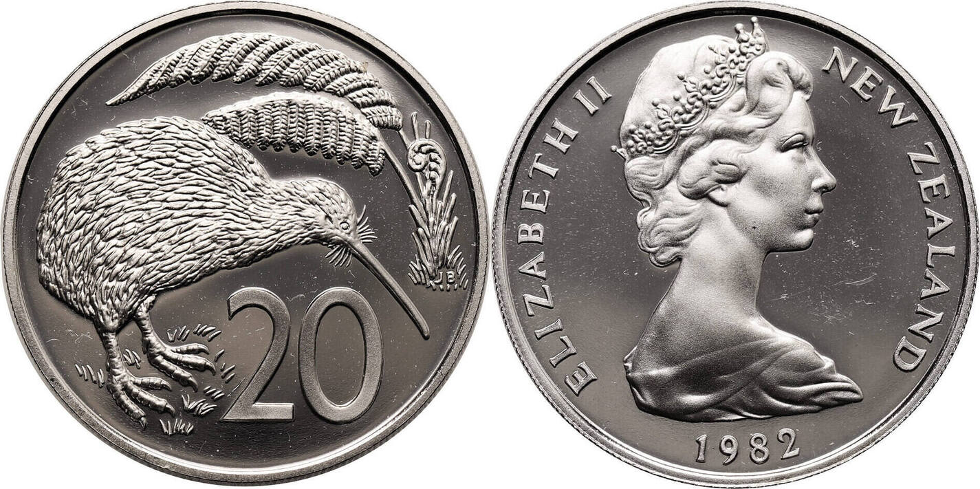 New Zealand 20 Cents 1982 Kiwi Proof | MA-Shops
