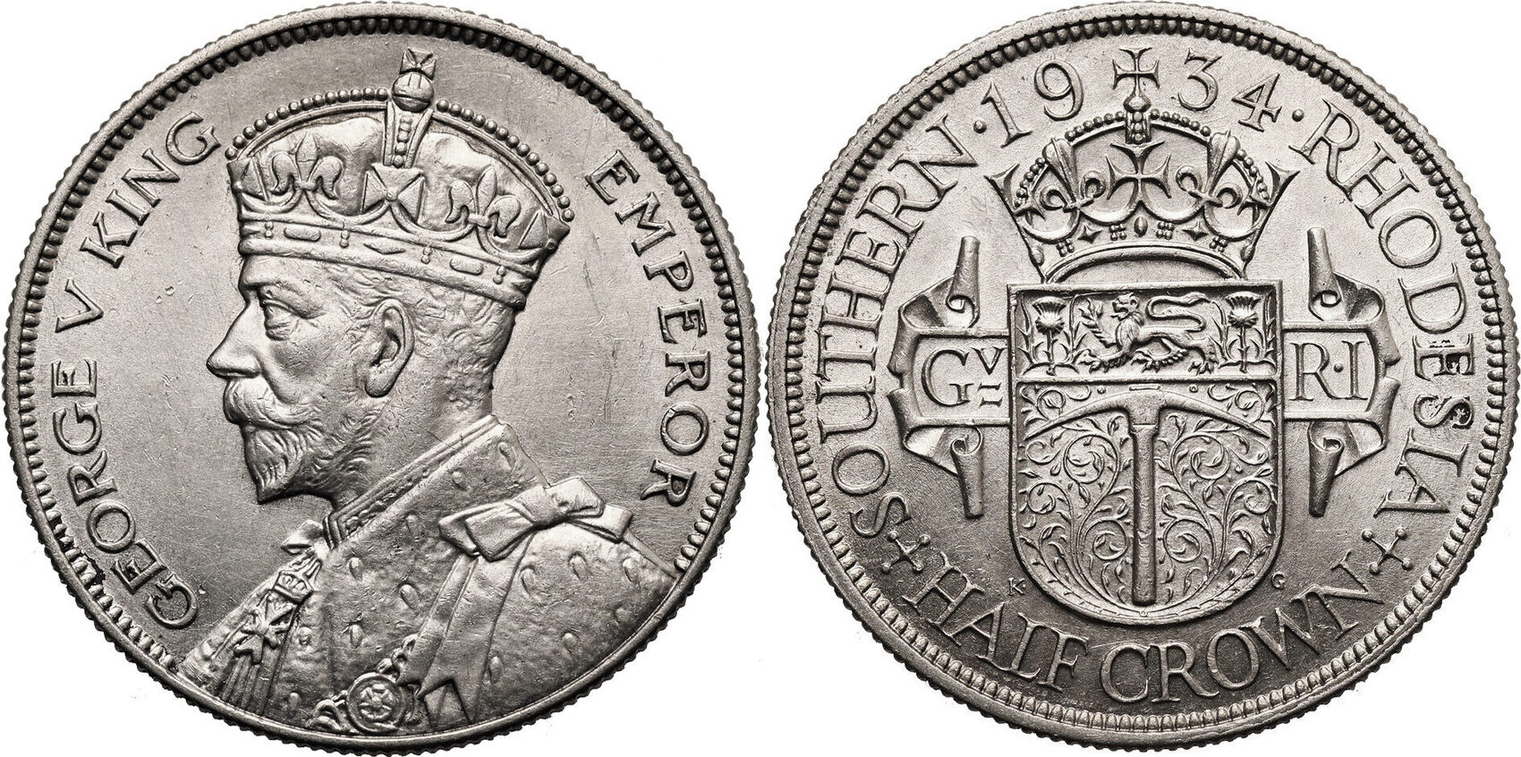 Southern Rhodesia, George V 1/2 Crown 1934 XF/aUNC | MA-Shops