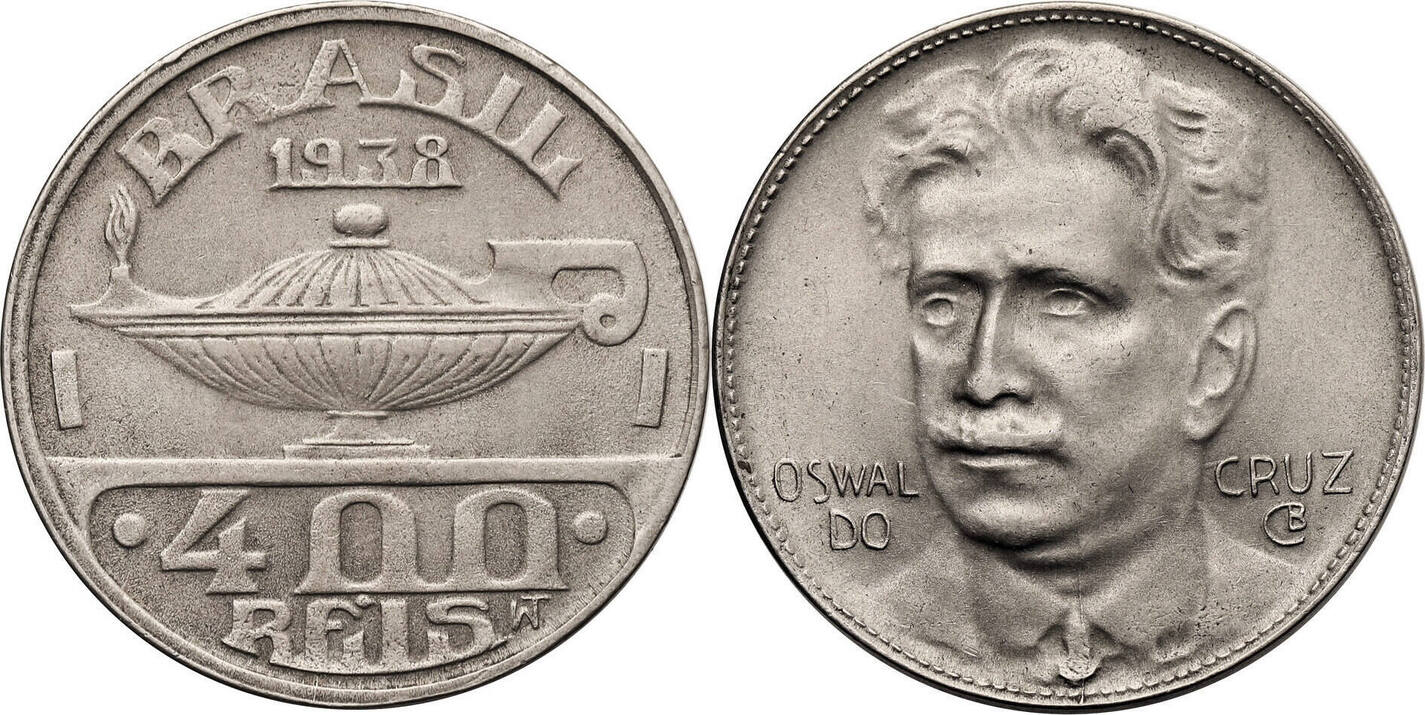 Brazil 400 Reis 1938 aUNC | MA-Shops