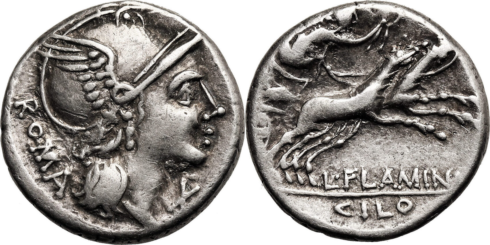 L. Flaminius Chilo AR Denarius 109-108 BC VF | MA-Shops