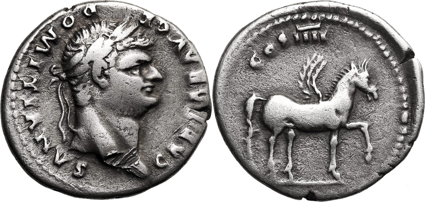 Domitianus, as Caesar AR Denarius 76-77 AD VF | MA-Shops