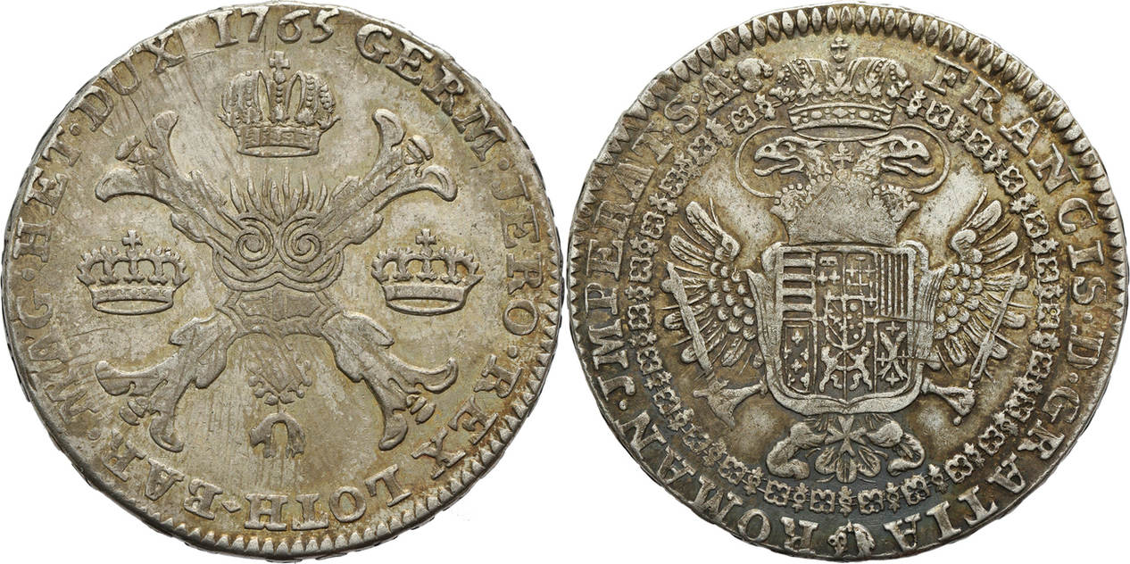 The Holy Roman Empire Kronentaler 1765 Franz I Stefan 1740-1765 aEF ...