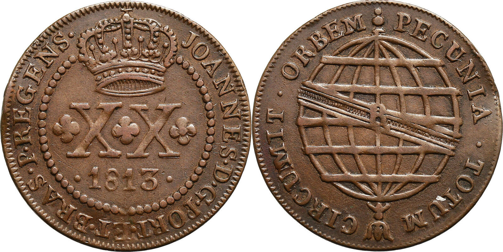 Brazil 20 Reis 1813 R XF | MA-Shops