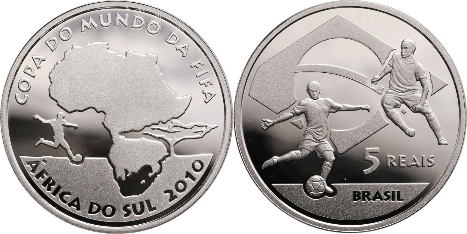 Brazil 5 Reais 2010 World Cup, South Afric Proof | MA-Shops