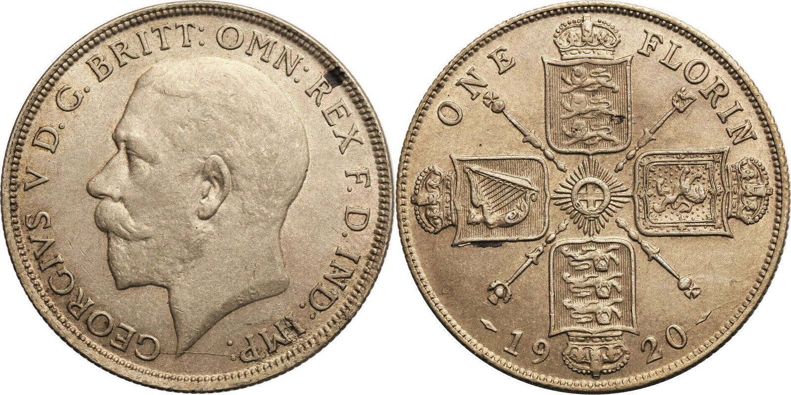 Great Britain Florin (2 Shillings) 1920 George V XF | MA-Shops