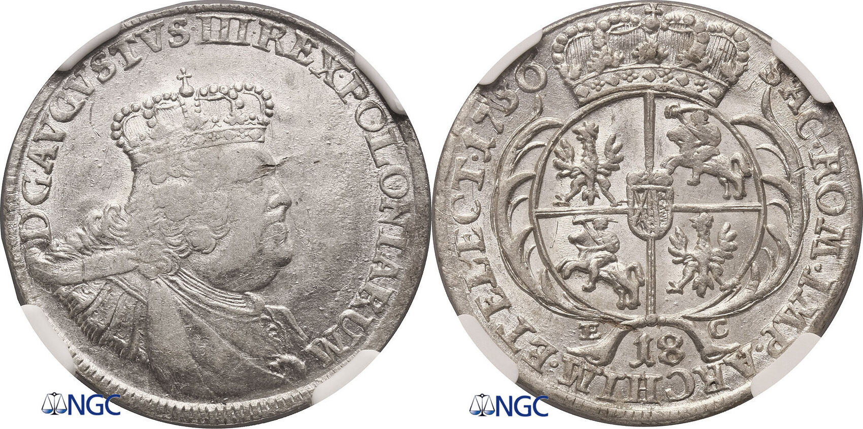 Polen / Saxony Ort (18 Groschen) 1756 EC Friedrich August II 1733-1763 ...