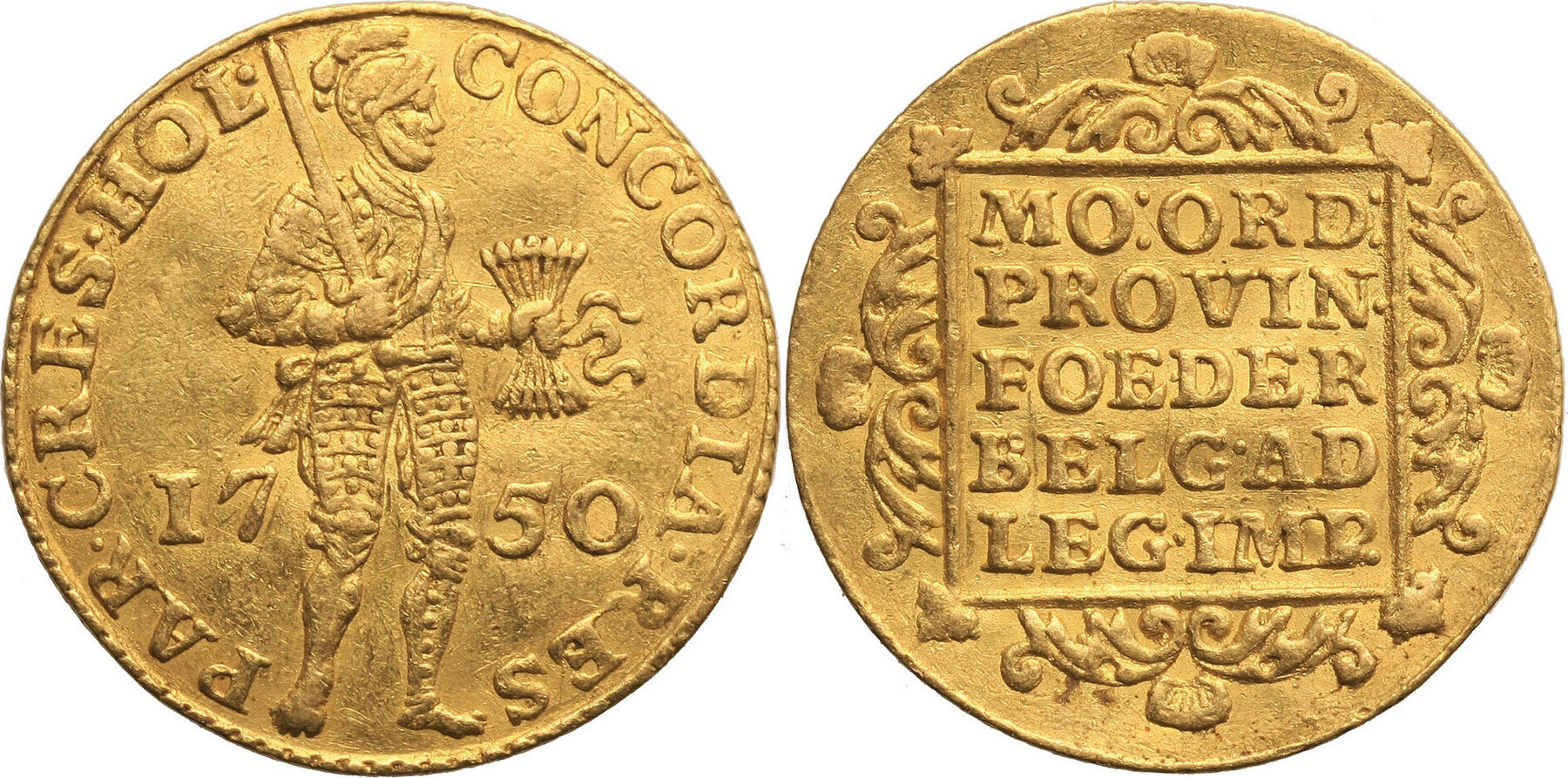 Netherlands - Holland Ducat (Gouden Dukaat) 1750 VF+/aXF | MA-Shops