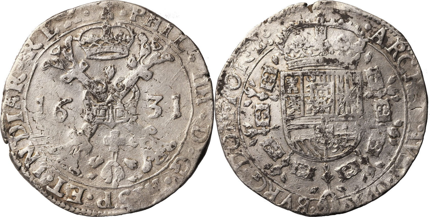 Spanish Netherlands, Tournai (Doornik) Thaler (Patagon) 1631 Philipp IV ...