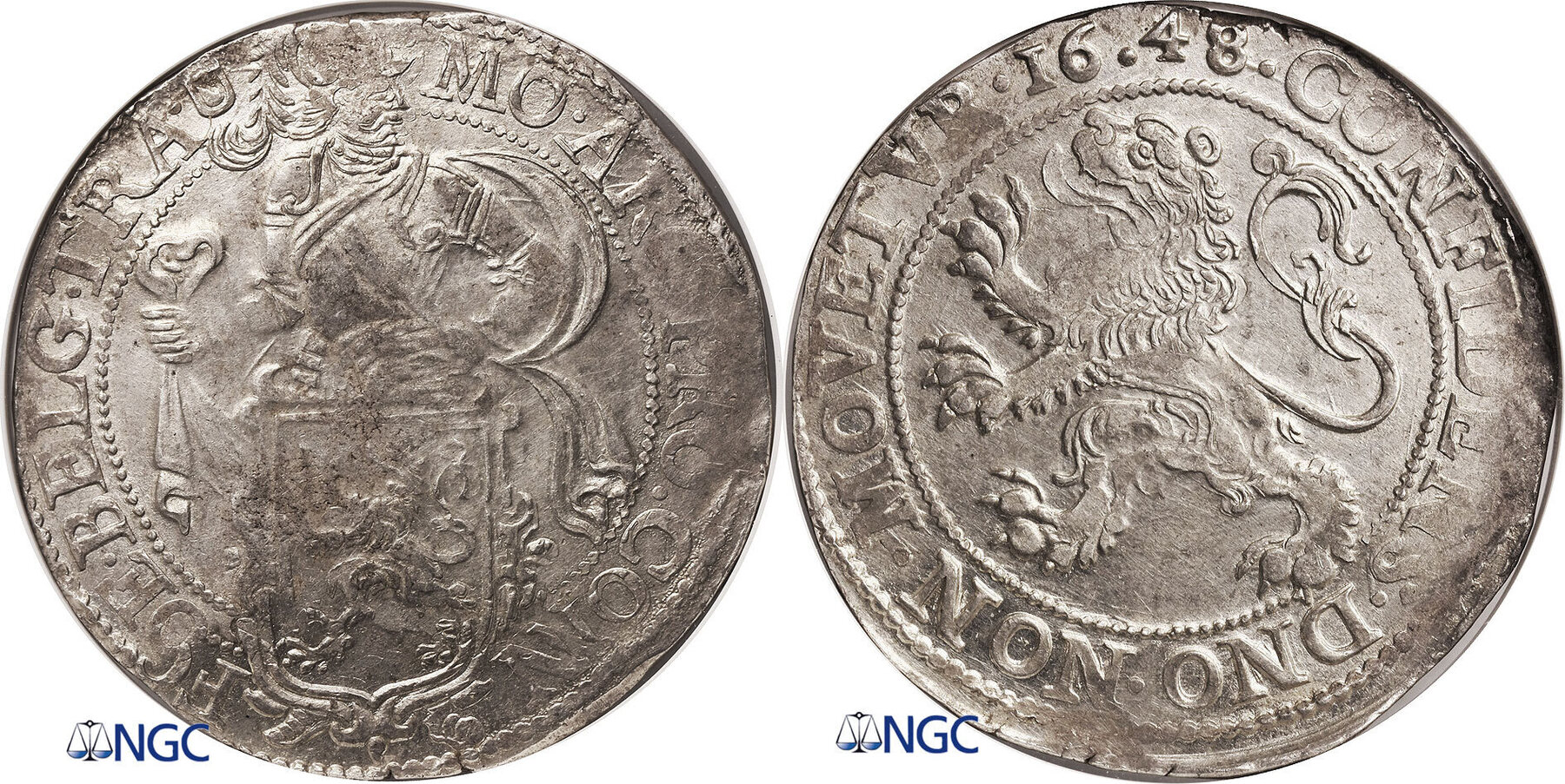 Netherlands, Utrecht Leeuwendaalder / Lion Daalder 1648 NGC AU 58 | MA ...
